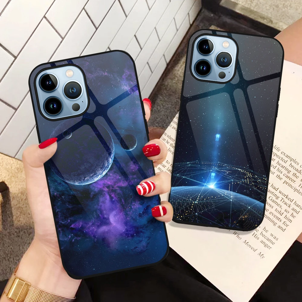 Tempered-Glass-Cosmic-Earth-Protection-Shell-for-iPhone-14-13-12-11-Pro ...