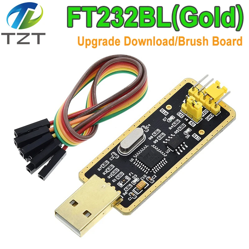 FTDI FT232BL FT232 USB 2.0 to TTL 5V 3.3V with Jumper Download Cable ...