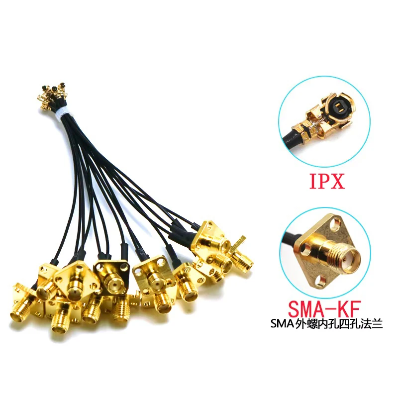 5Pcs U.FL IPX IPX1 to RP-SMA / SMA Female 4Hole Flange Panel Mount RF1 ...