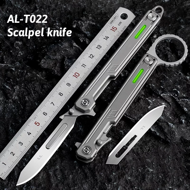 Titanium-Alloy-Folding-Knife-Pocket-Scalpel-Knife-Glass-Breaker-Tool ...