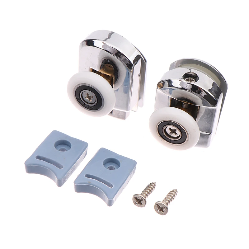 2Pcs-23-25mm-Shower-Door-Top-Rollers-Zinc-Alloy-Double-Wheel-Sliding ...