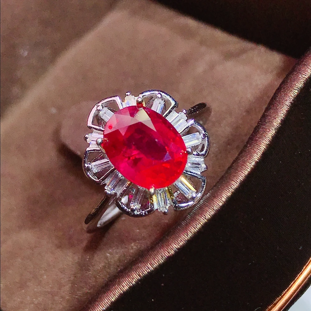 Natural-3ct-ruby-ring-925-sterling-silver-simple-and-exquisite-style ...