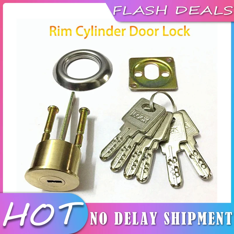 Universal-Lock-Line-Shaped-6Keys-Night-Latch-Bolt-Brass-Replacement ...