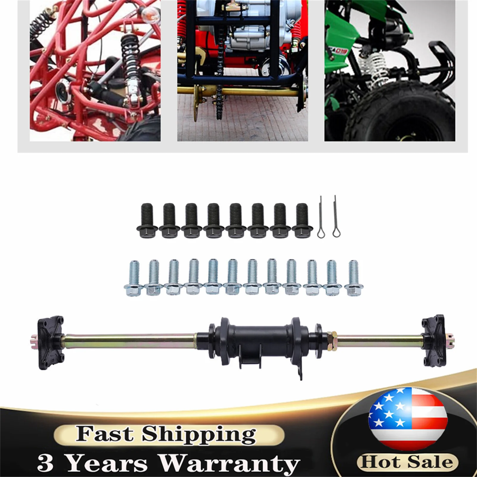 32" Rear Axle Complete Assembly Kit For 110/150/200cc, 04/16/2024