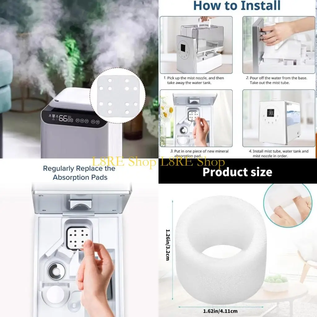 L8RE 20Pcs Humidifier Filter Replacement Humidifier Filter Pads Mineral ...