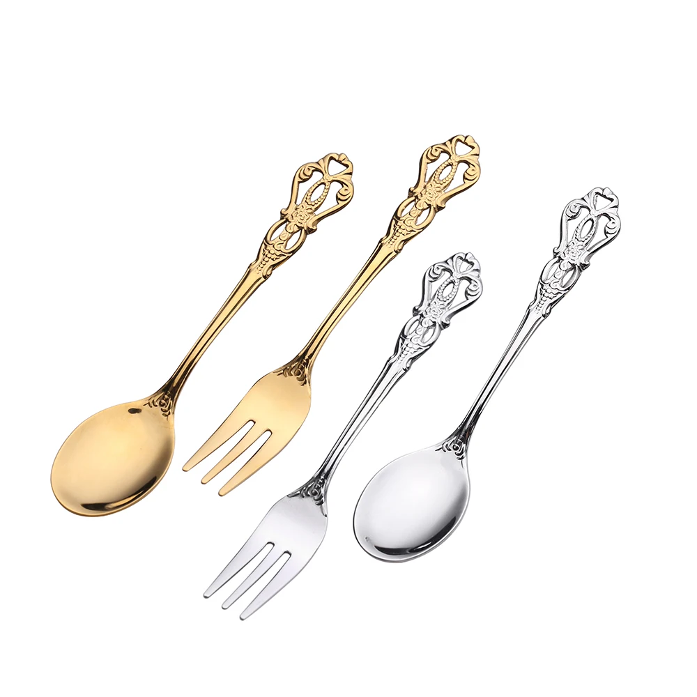 Gold-Stainless-Steel-Royal-Spoon-Fork-Luxury-Dinnerware-Ice-Afternoon ...