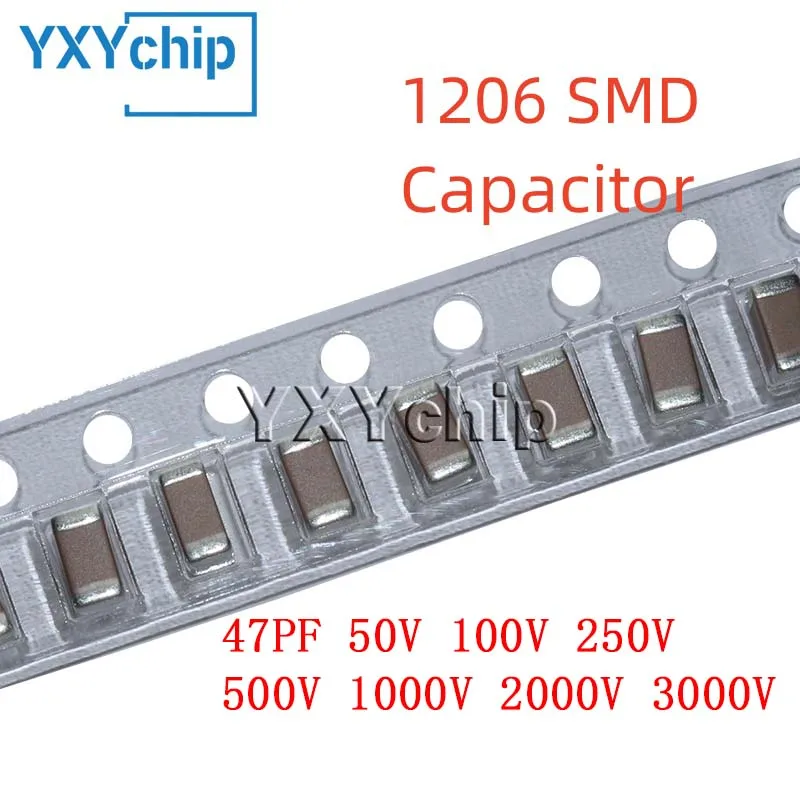50PCS 1206 47PF 50V 100V 250V 500V 1000V 2000V 3000V ±5% 470J C0G NPO ...