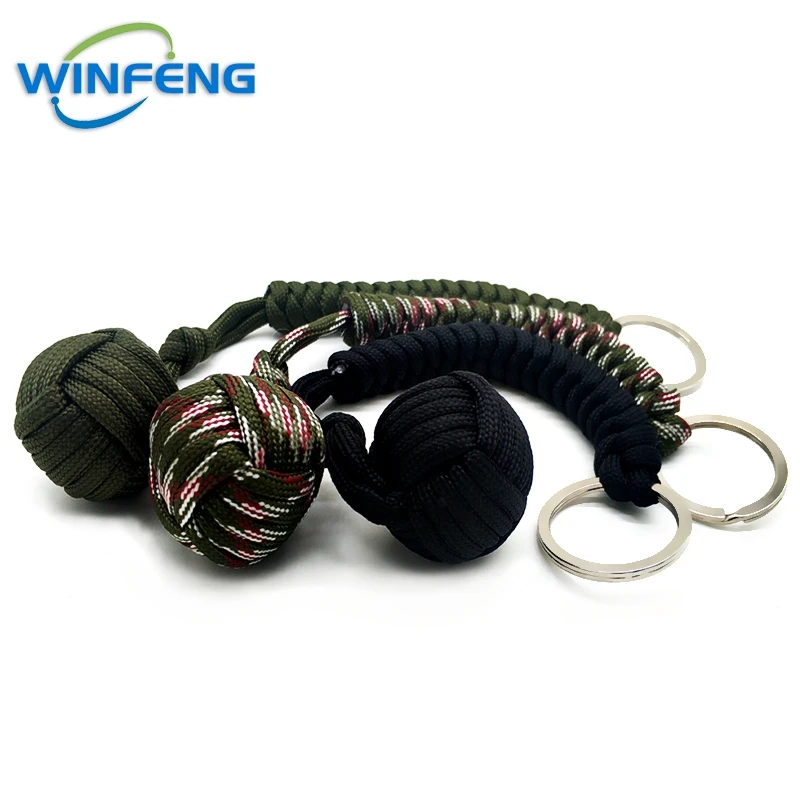 Self Defense Lanyard Monkey Fist Keychain Outdoor Security Protection ...