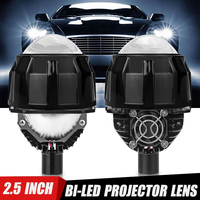 Hi-Lo-Beam-2-5inch-Bi-LED-Head-Light-Projector-Lens-6000K-White ...