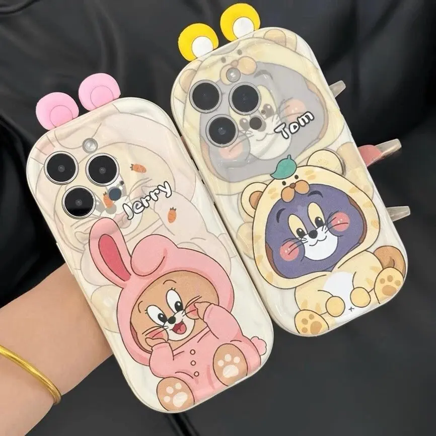 Tom and Jerry Cute 3D Ears Phone Case Cover for TECNO POVA 6 Pro 5G ...