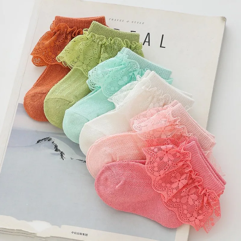 Spring-Newborn-Baby-Socks-with-Bow-Ribbon-Lace-Princess-Solid-Soft ...