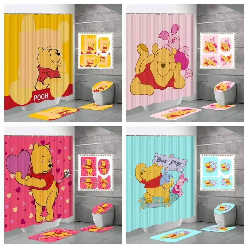 Disney-Shower-Curtain-Four-Piece-Set-Winnie-The-Pooh-Bathroom-Printing ...