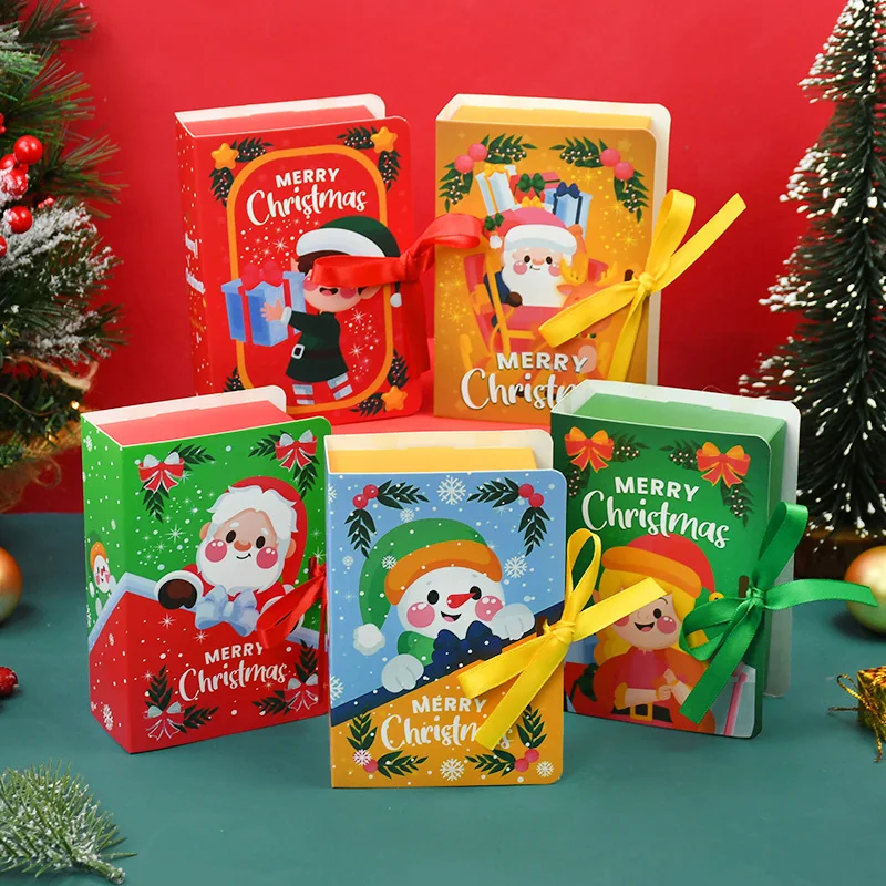 5pcs-Merry-Christmas-Book-Shape-Candy-Gift-Box-Cartoon-Santa-Claus-Elf ...