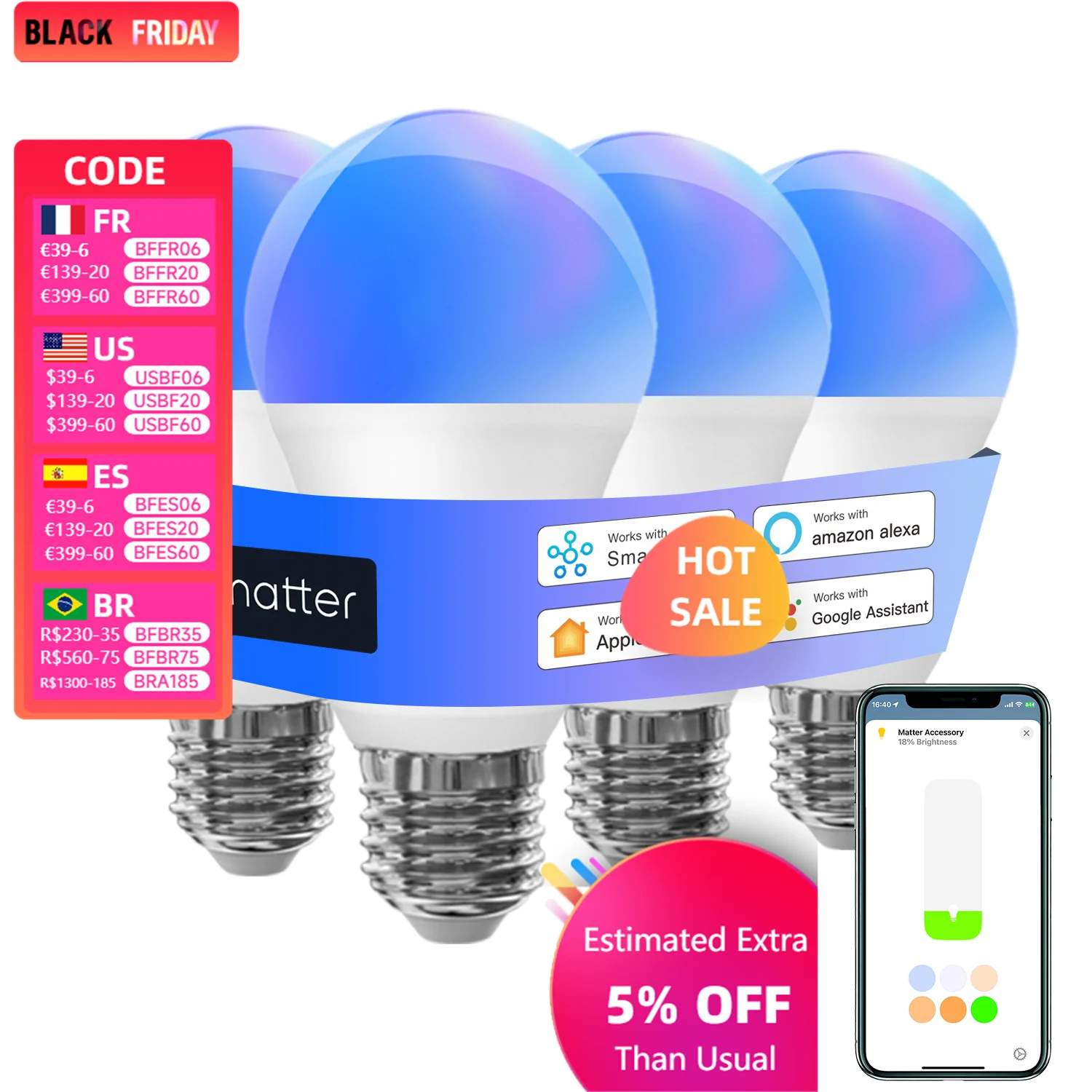 Matter-Smart-Light-Bulbs-E27-2-4G-WiFi-Color-Changing-Light-Bulbs-9W ...
