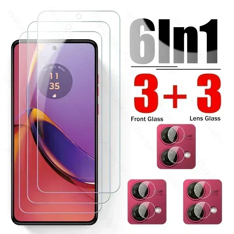 6 In 1 Tempered Glass Screen Protector For Motorola Moto G84 G54 G34 5G ...