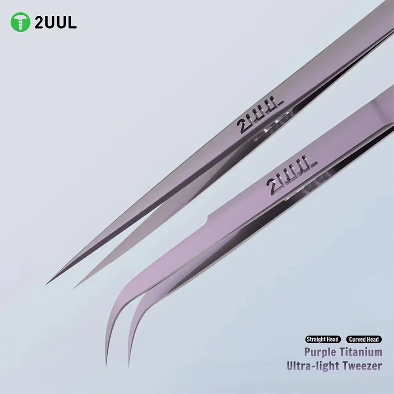 2UUL Ti21 Ti22 Titanium Ultralight Tweezer Purple Curved/Straight for ...