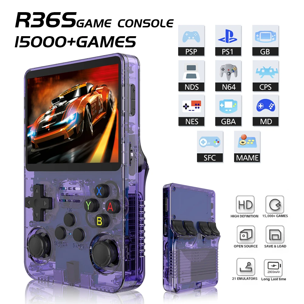 R36S-Retro-Handheld-Video-Game-Console-Sistema-Linux-3-5-Polegada-Tela ...