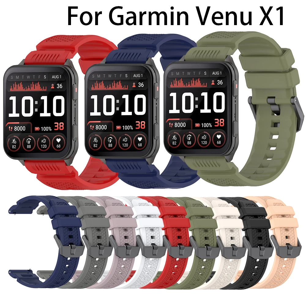 HeroIand Sport Silicone Replacement Watch Band Strap For Garmin Venu X1 ...