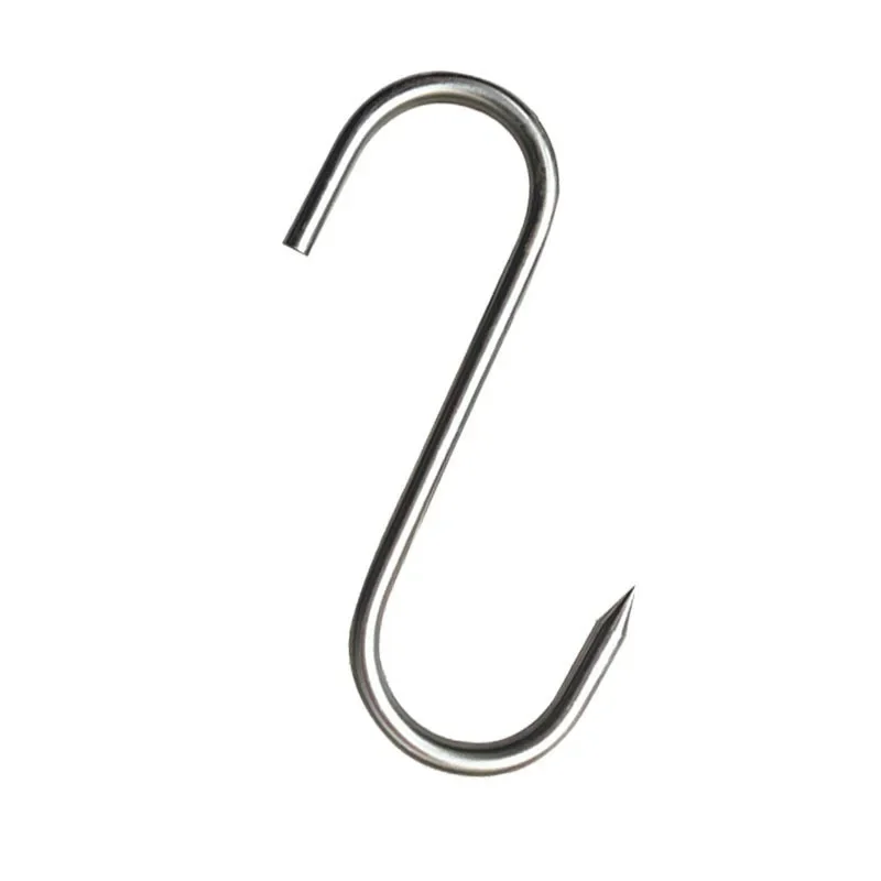 Stainless-Steel-S-Hooks-with-Sharp-Tip-Utensil-Meat-Clothes-Hanger ...
