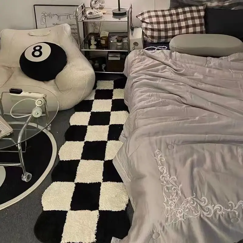 Tapete-fofo-estilo-coreano-tapete-de-pel-cia-para-sala-de-estar-preto ...
