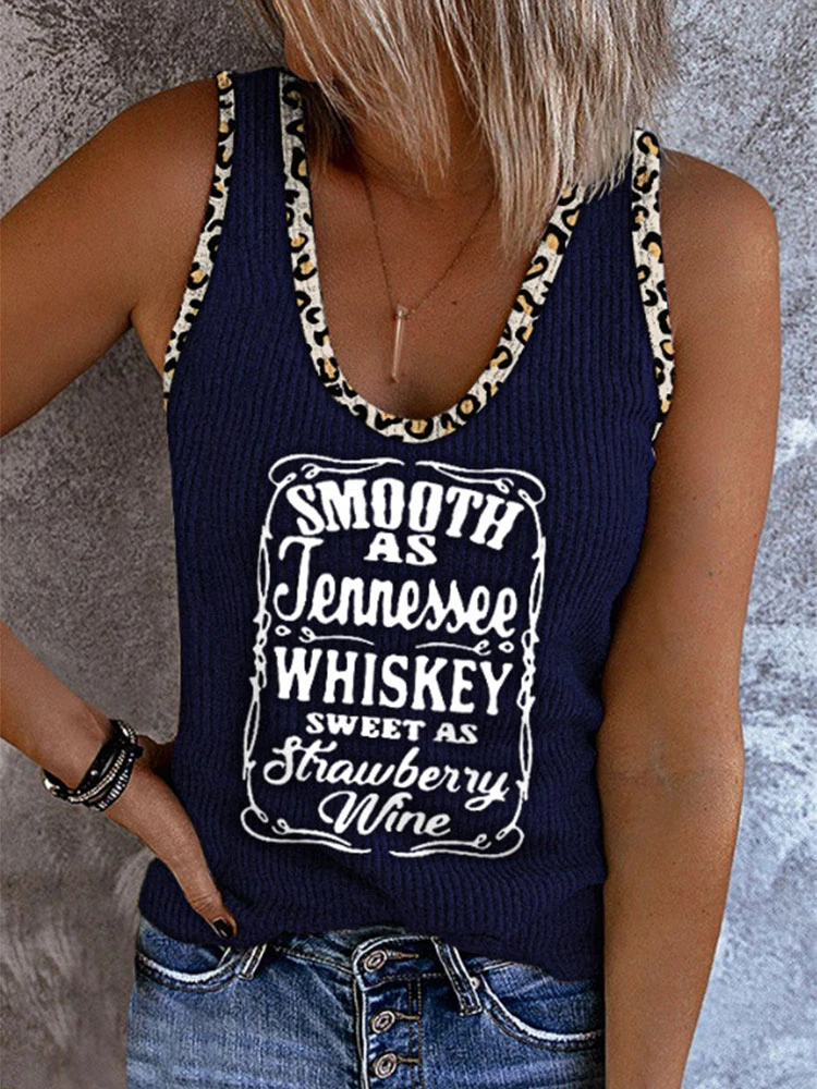 Women Tank Tops Letter Sleeveless Shirts Smooth As Tennessee Whiskey ...