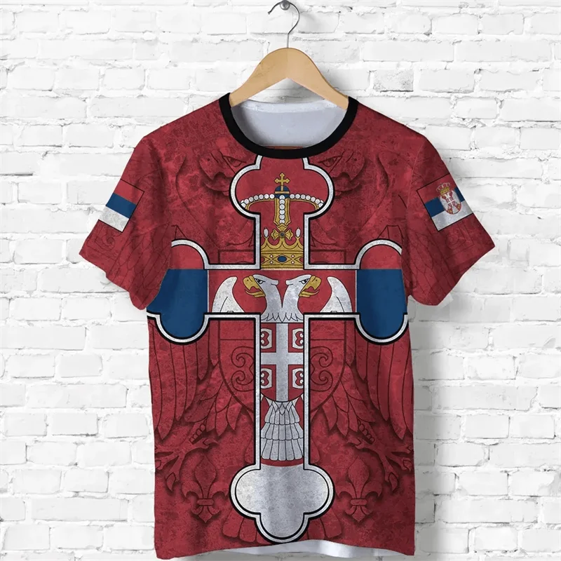 Serbia-Flag-Pattern-Men-Women-T-Shirts-Serbian-National-Emblem-3D-Print ...