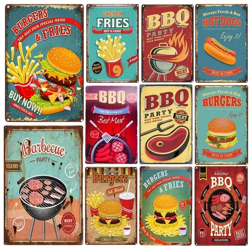 BBQ-Zone-Metal-Tin-Signs-Barbecue-Rules-Slogan-Kitchen-Garden-Wall ...