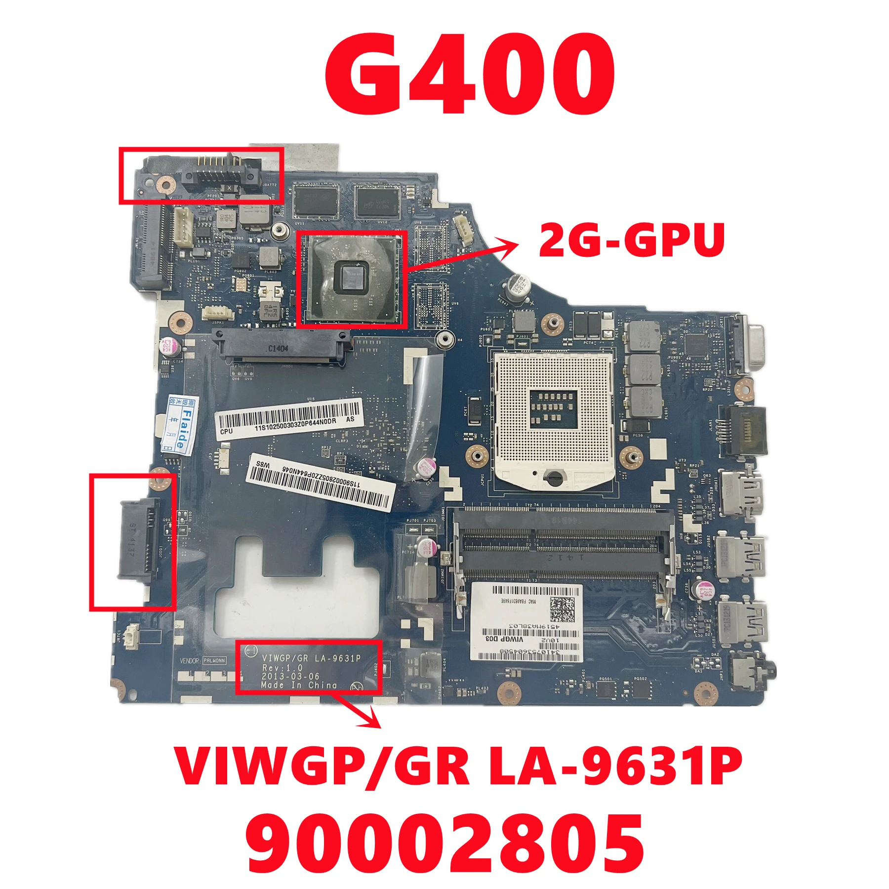 FRU-90002805-VIWGP-GR-LA-9631P-Mainboard-For-Lenovo-G400-Laptop ...