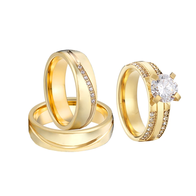 Gold Wedding Ring Sets For Bride And Groom
