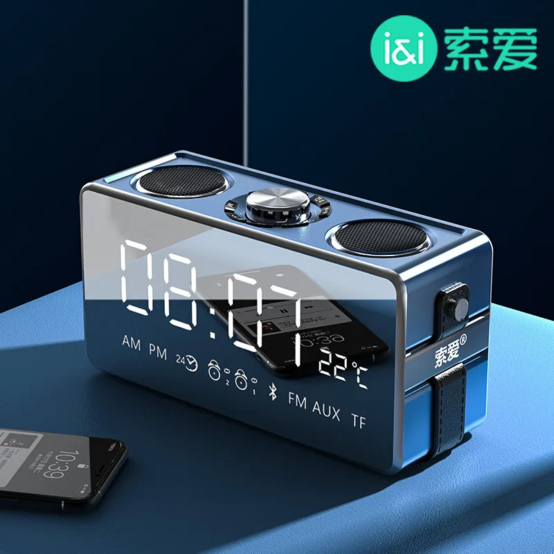 SOAIY-S18-Portable-Clock-Alarm-Wireless-Bluetooth-Speaker-LED-Display ...
