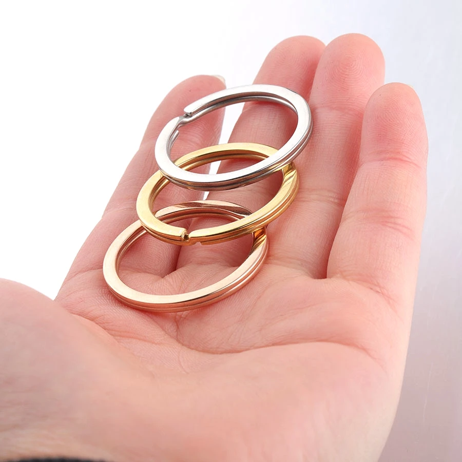 20Pcs-Lot-25-30mm-Key-Ring-Steel-Black-Color-Stainless-Steel-Mirror ...