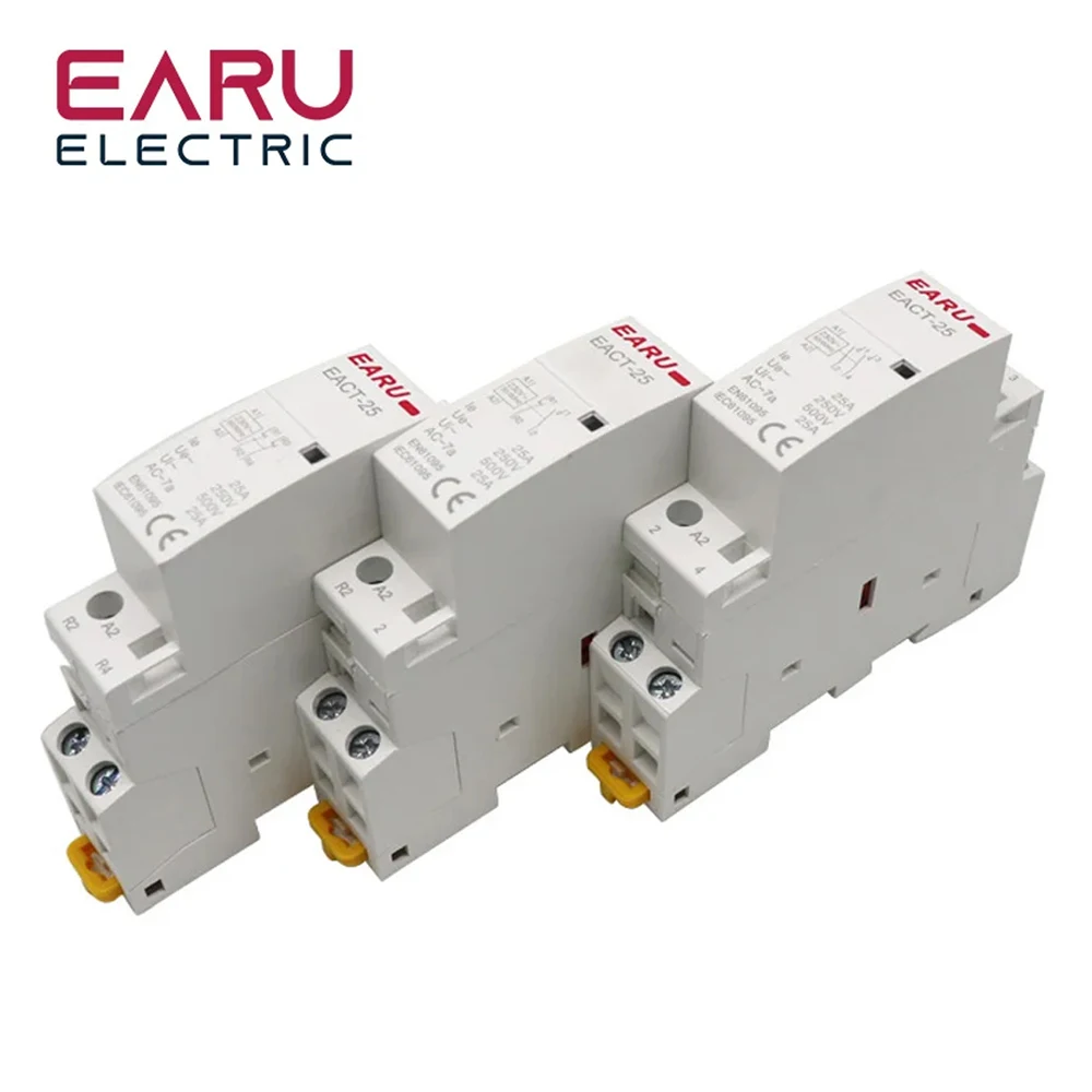 Earu EACT-2P-25 Modular AC contactor for home DIN rail mount 2P, 16A ...