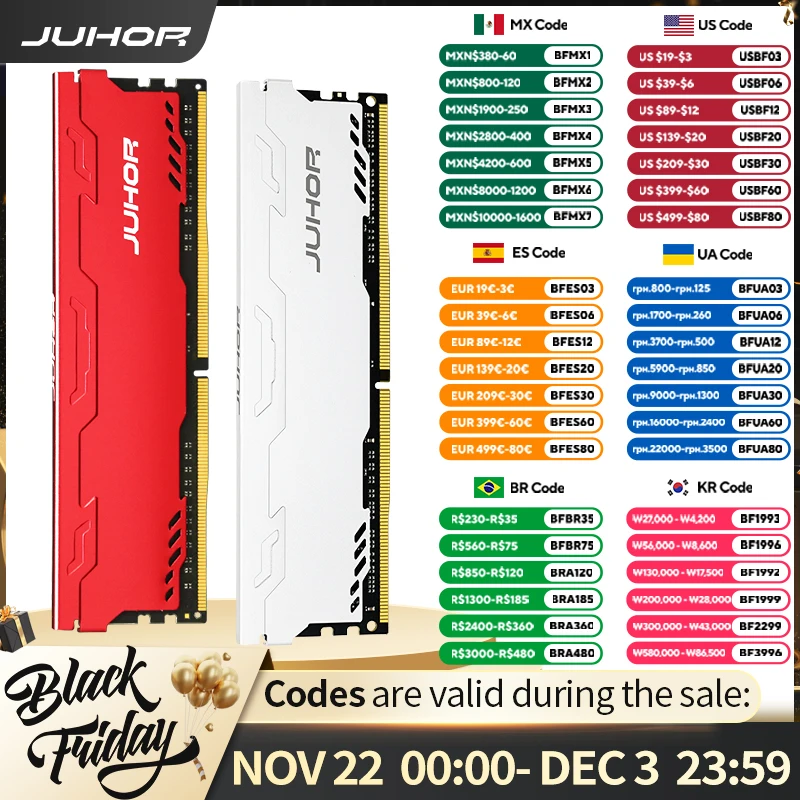 JUHOR-DDR4-Ram-16GB-8GB-32GB-2666MHz-3200MHz-DDR3-8GB-1600MHz-DIMM ...