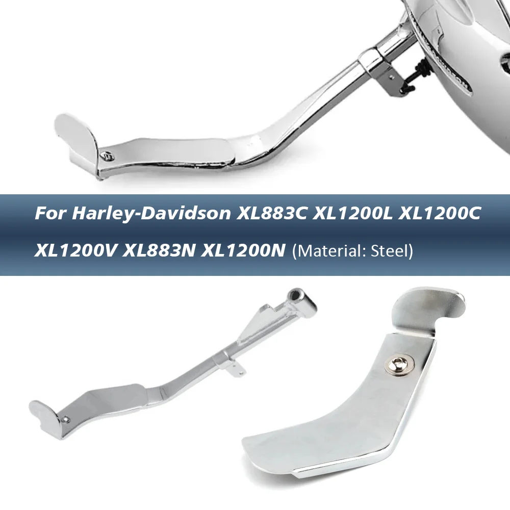 Motorcycle-Stand-Kickstand-Kit-Foot-Pedal-Support-Extension-FOR-Harley ...