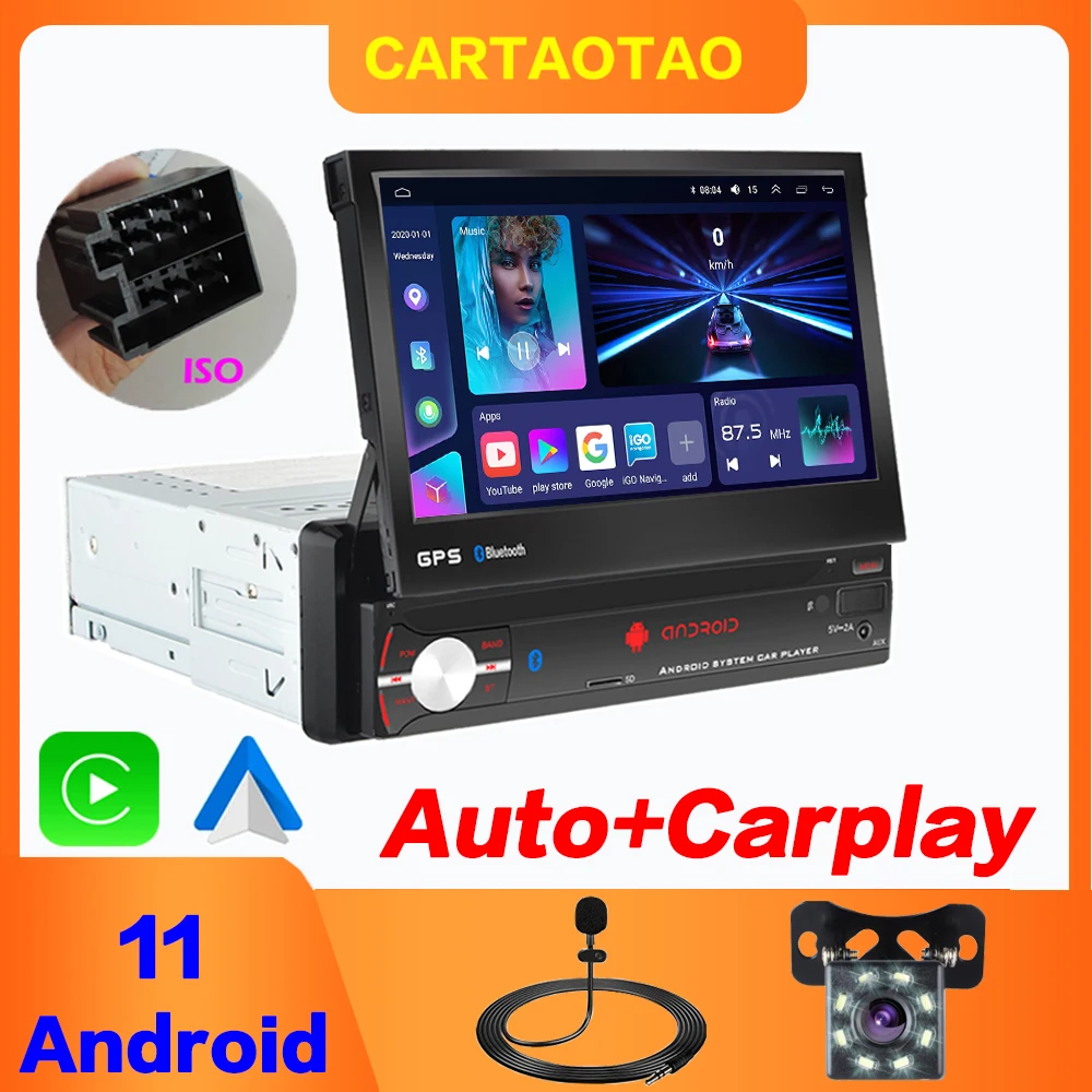 Android-11-Universal-1din-Car-Radio-CarPlay-GPS-Navigation-Multimedia ...