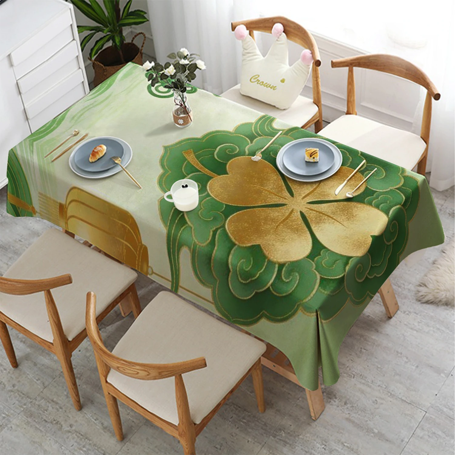 2D Stylish Clover-Pattern Tablecloth Restaurant Kitchen Tablecloth ...