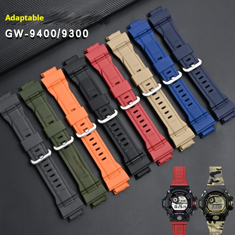 Strap for Casio G-Shock GW-9400 GW-9300 G-9300 Silicone Rubber Men ...