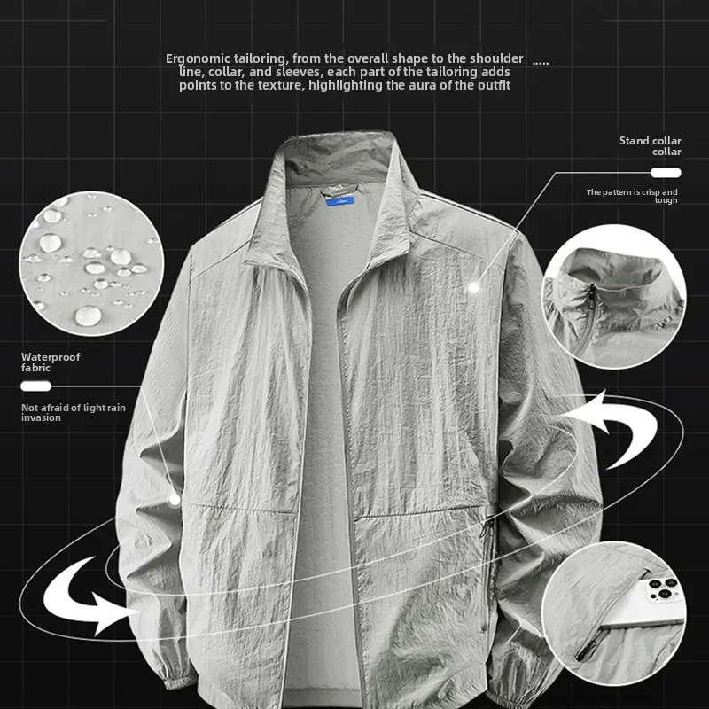 Men's UPF 50+ Sun Protection Jacket - Lightweight Windbreaker with ...