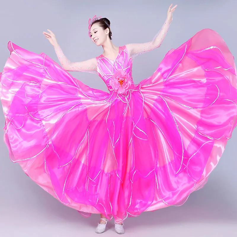 360-Degree-Women-Long-Sleeve-Spanish-Flamenco-Costume-Bullfight-Dance ...