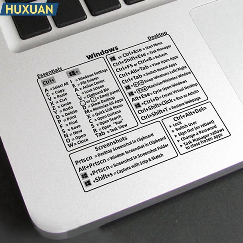 For Windows PC Computer Reference Keyboard Shortcut Sticker Adhesive ...