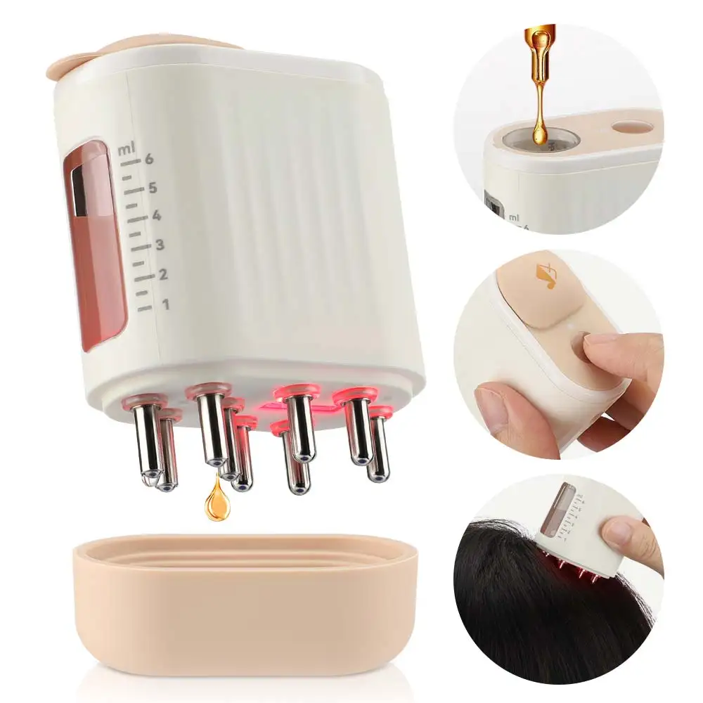 Electric Scalp Massager Medicine Applicator Hair Growth Comb 625nm Red Light High Frequency