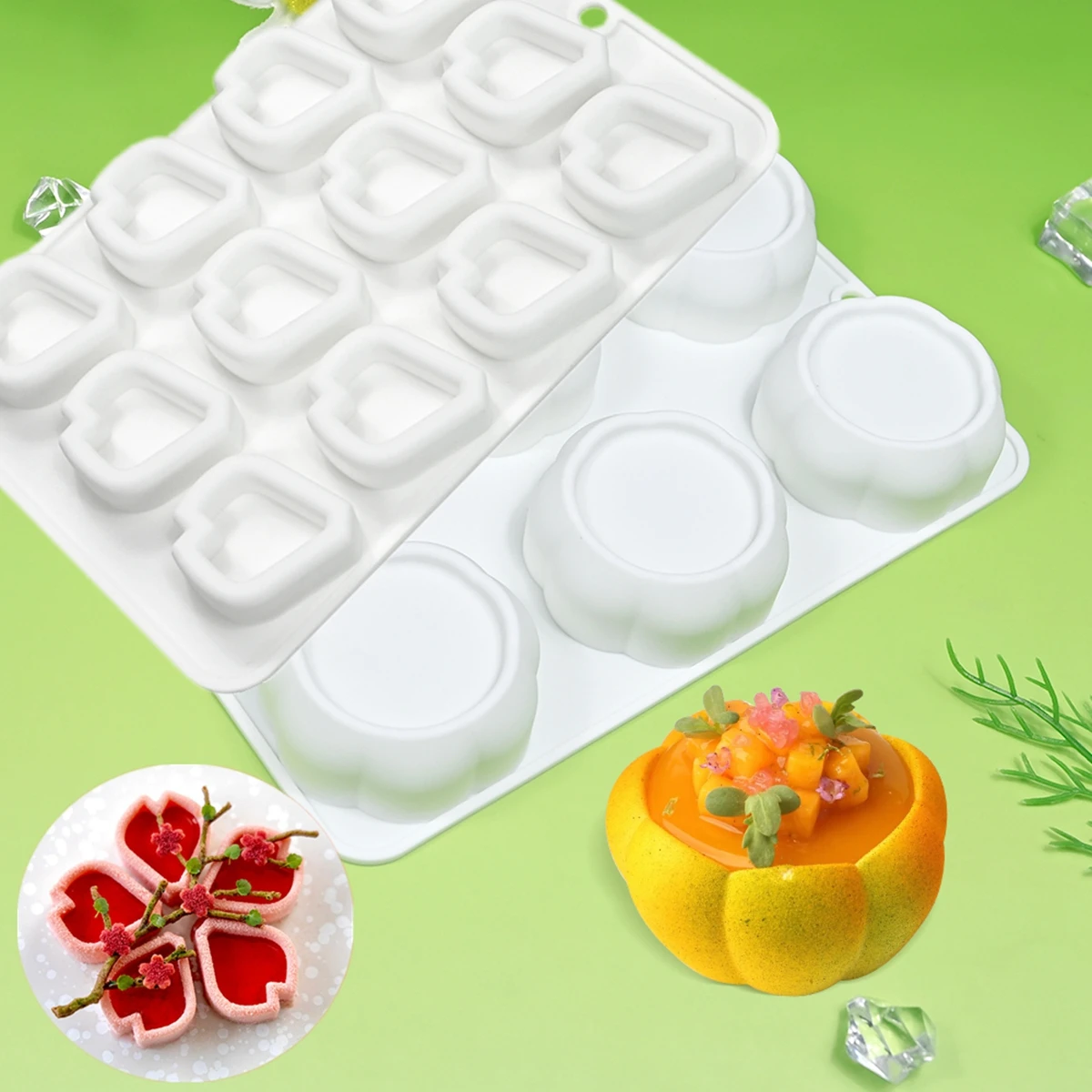 Silicone-Mousse-Cake-Molds-Cylinder-Flower-Border-Pudding-Cake-Bakeware ...