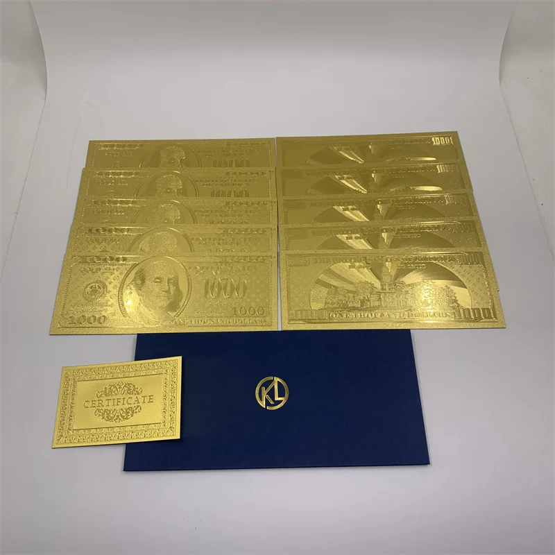 10pcs-lot-1000-Dollar-USA-Pure-Gold-Banknote-Commemorative-Bill-Paper ...