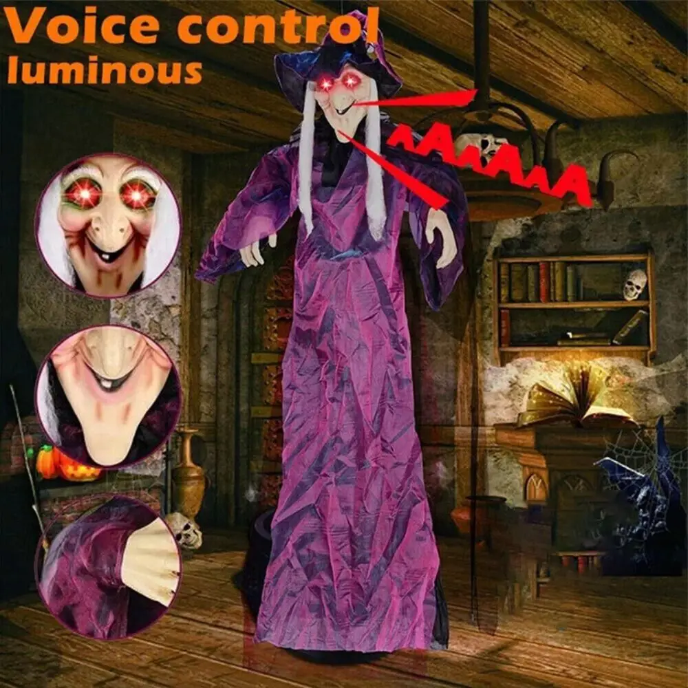 Halloween-Life-Size-Talking-Witch-Outdoor-Purple-Spooky-Animatronic ...