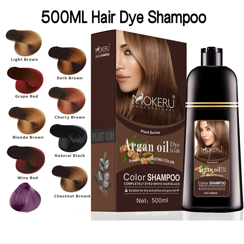 500ML-Professional-Dye-Natural-Organic-Brown-Hair-Color-Permanent-Hair ...