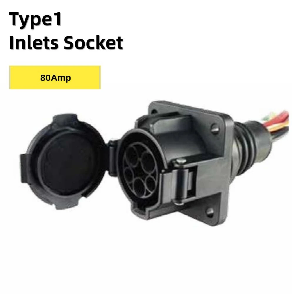 80Amp SAE J1772 Type 1 EV Charging Inlets EVSE Socket For Electric Car ...
