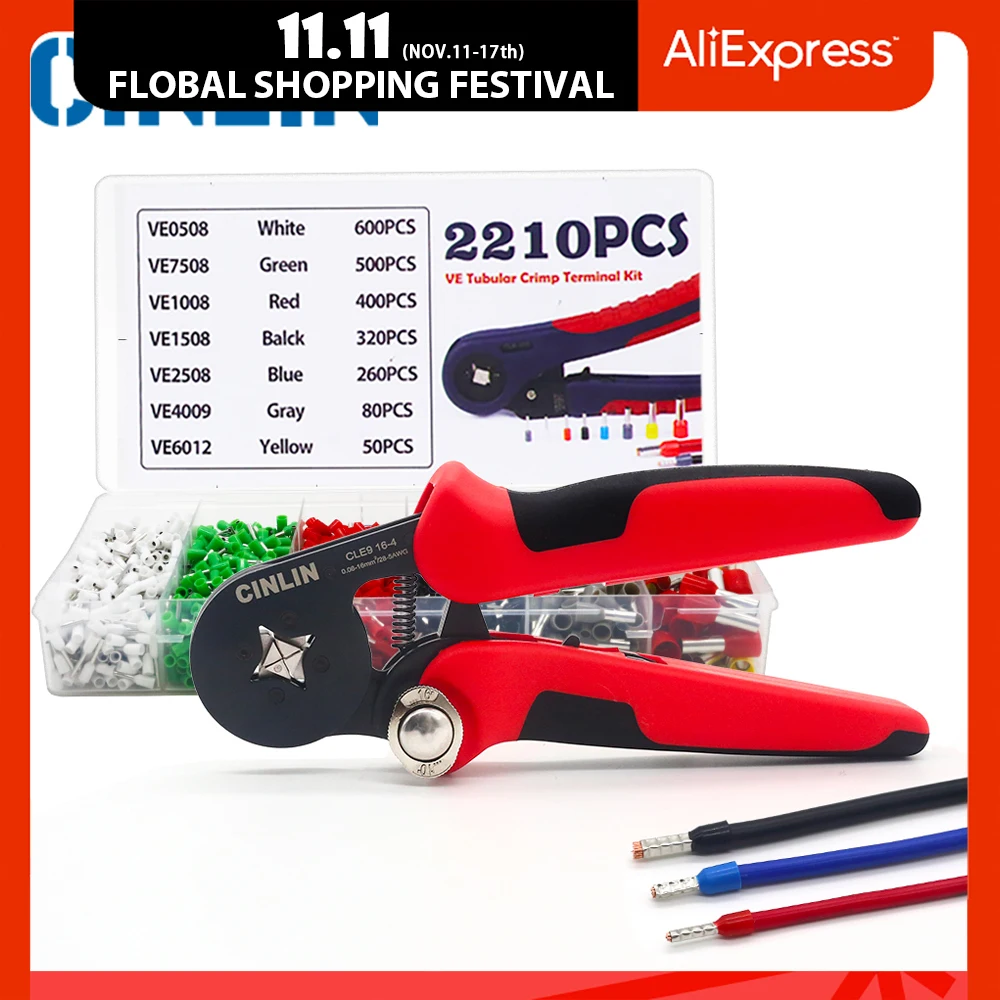 0-08-16mm-25-5AWG-16-4-Tube-Ferrule-VE-TE-Terminals-Crimping-Pliers ...