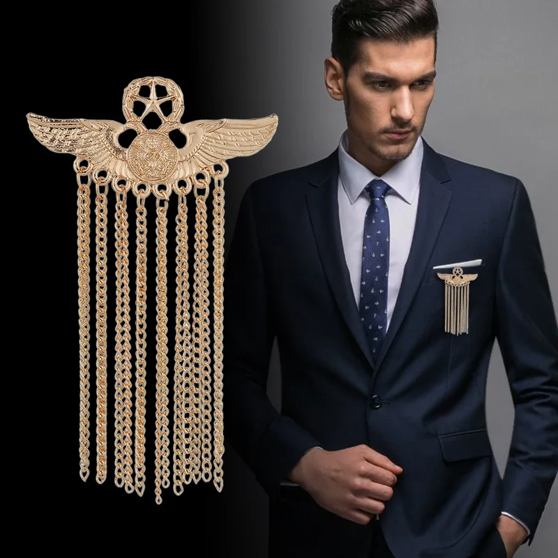 New-Metal-Five-star-Wing-Brooch-Medal-Tassel-Badge-Pins-and-Brooches ...