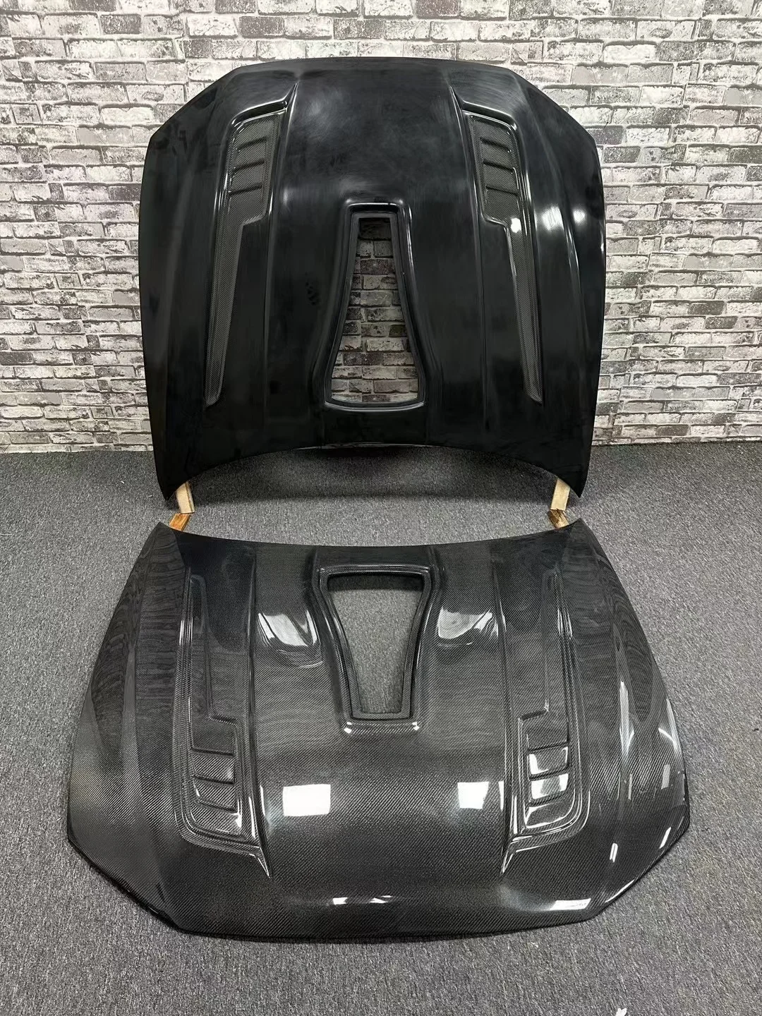 Universal Carbon Fiber Hood Scoop 2x Car Decorative Air Scoop Flow