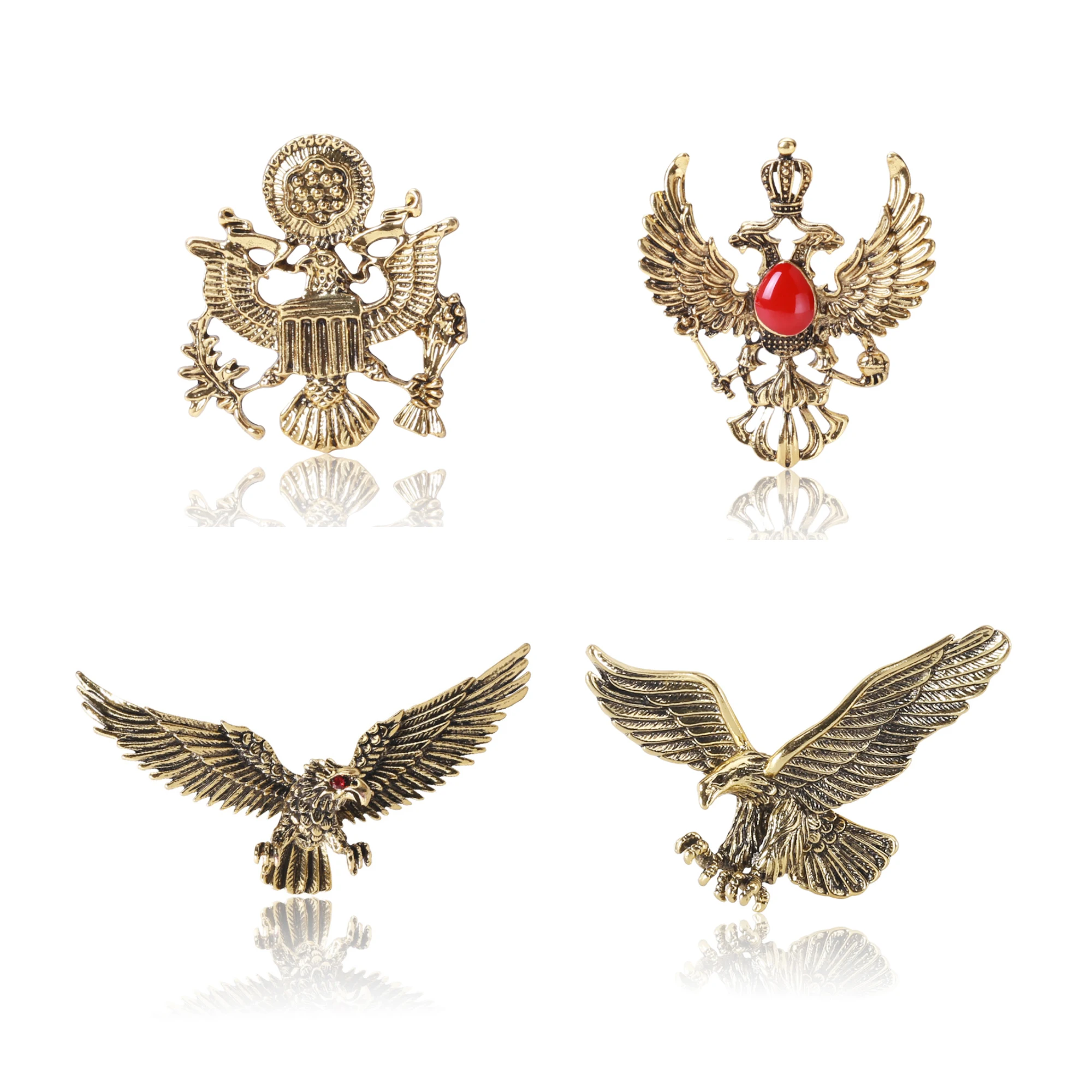 Popular-Retro-Men-s-Double-Headed-Eagle-Brooch-Alloy-Animal-Pin-Fashion ...
